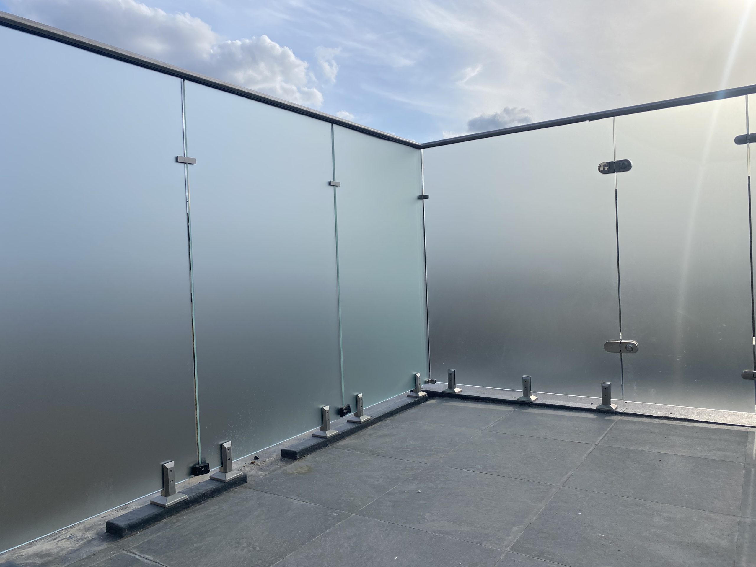 Tall 1800mm high Frameless Glass Balustrades - Kent Privacy